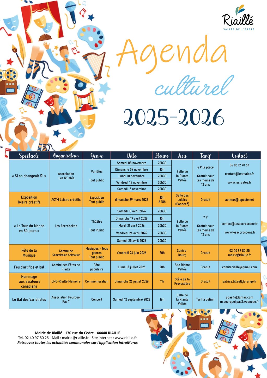 Agenda culturel 2025-2026 - Riaillé